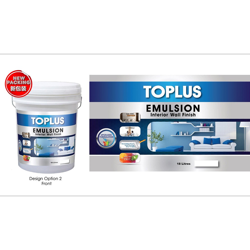 7L TOPLUS EMULSION INTERIOR WALL FINISH (PREMIUM COLOUR c/w * marking ...
