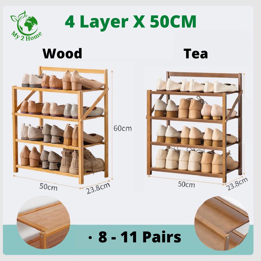 Multipurpose Shoe Rack (Installation-Free) Foldable Wooden RAK KASUT ...