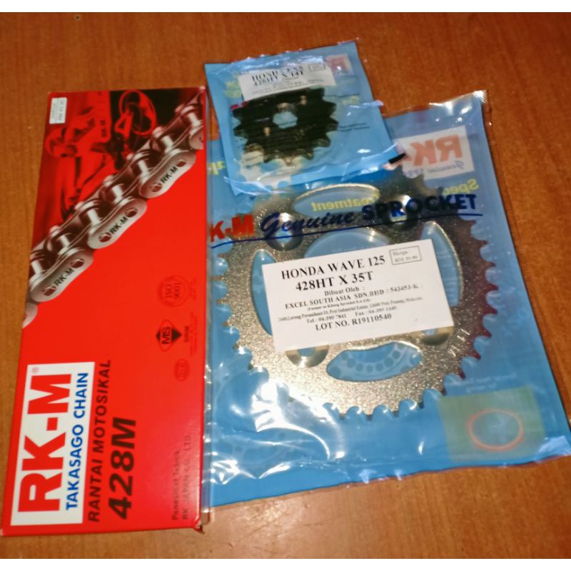 RKM 428 SPROCKET SET HONDA WAVE125 W100R WAVE110 DASH FUTURE ( FULL SET ...