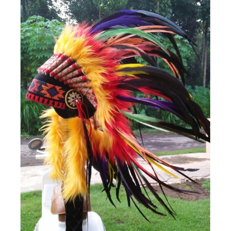 Indian hat, colorful rainbow apache hat, indian style | Shopee Malaysia