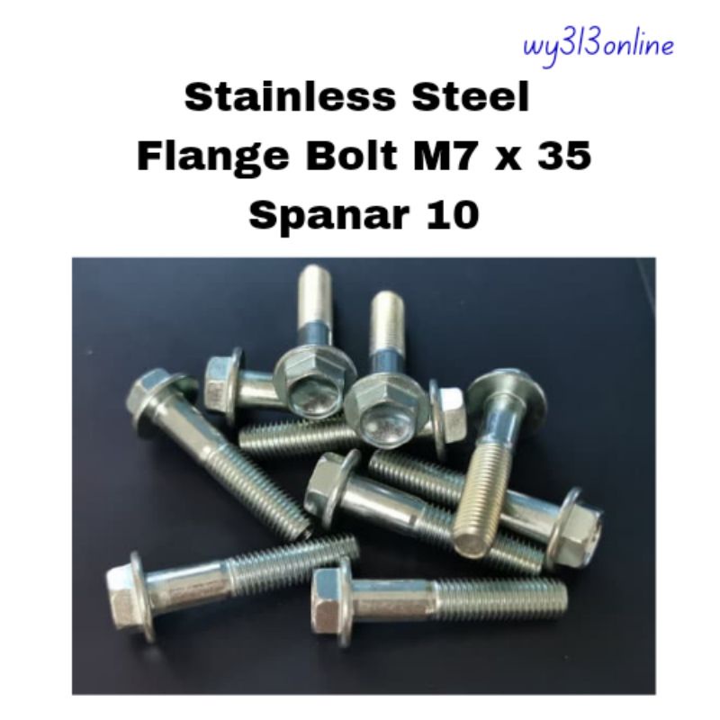 M7x35 Spanar 10 Stainless Steel Flange bolt Honda headbolt (1pc ...