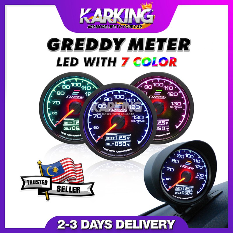 Greddy Multi Gauge Meter 2 In1 7colour Meter Water Temp Oil Temp Boost ...