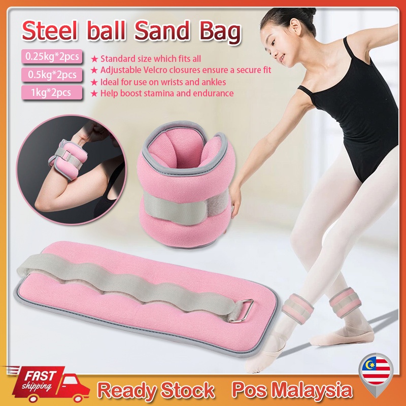 1 pair 0.5/1/2kg Adjustable leg Ankle Wrist Sand Bag Weights Straps ...