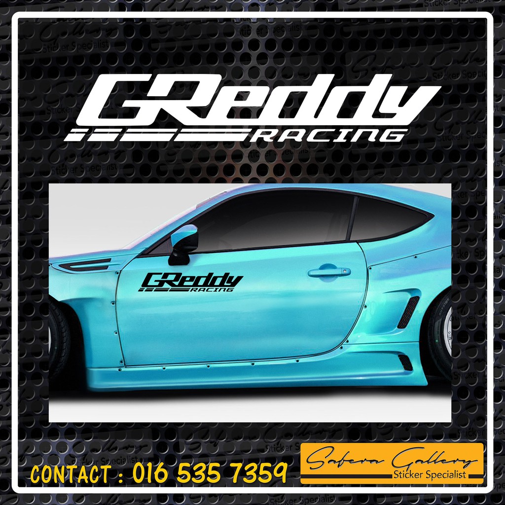 CAR STICKER GREDDY RACING DECALS VINYLS 3M REFLECTTIVE STICKER | Shopee ...