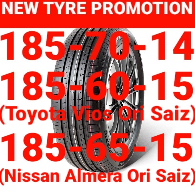 New Tyre Promotion Ready Stock 😎 185-70-14,185-60-15,185-65-15 | Shopee ...
