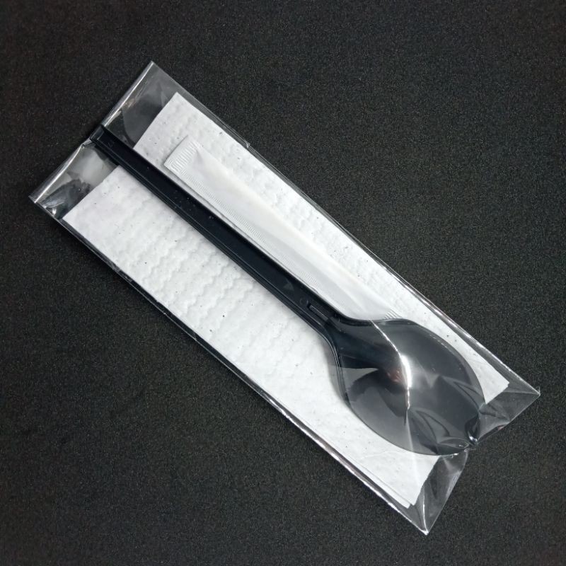 Catering Set / Plastic Tablespoon Package Set (PS Black Long Spoon ...