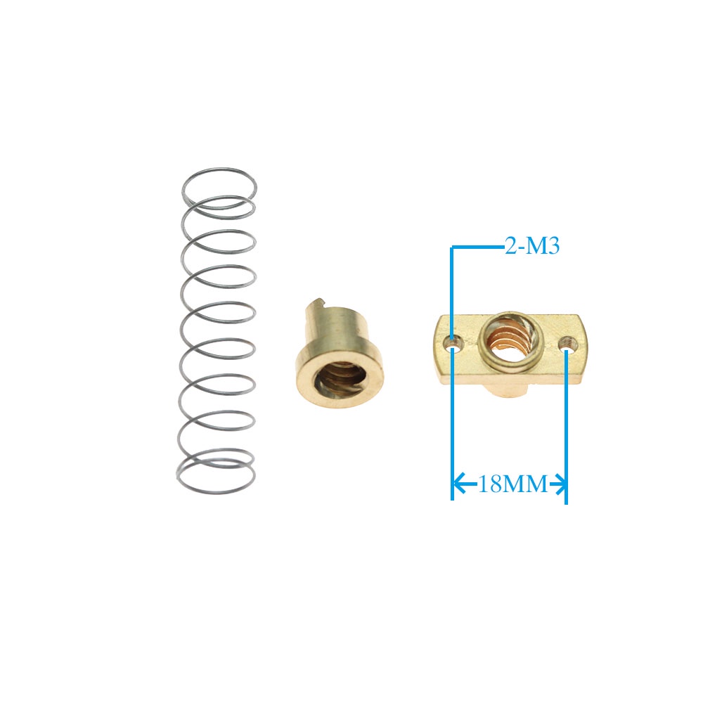 T8 Lead Screw Anti Backlash Spring Nut Loaded Elimination Gap Nut 4mm ...
