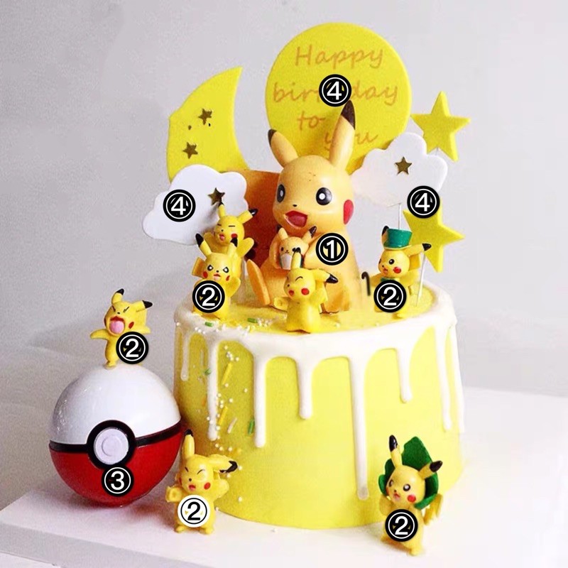 READY STOCK - Pikachu birthday cake topper deco set | Shopee Malaysia