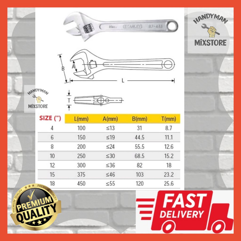 Stanley Adjustable Spanner Wrench 6" - 12" spanar adjustable spanner ...