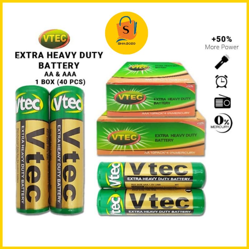 ⚡️READY STOCK⚡️V-TEC Super Heavy Duty Battery AA / AAA / Battery 1.5V ...