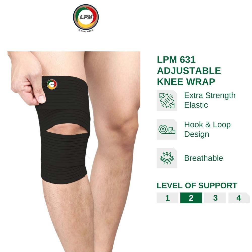 LPM Knee Guard 631 Elastic Adjustable Knee Wrap Breathable Durable Knee ...