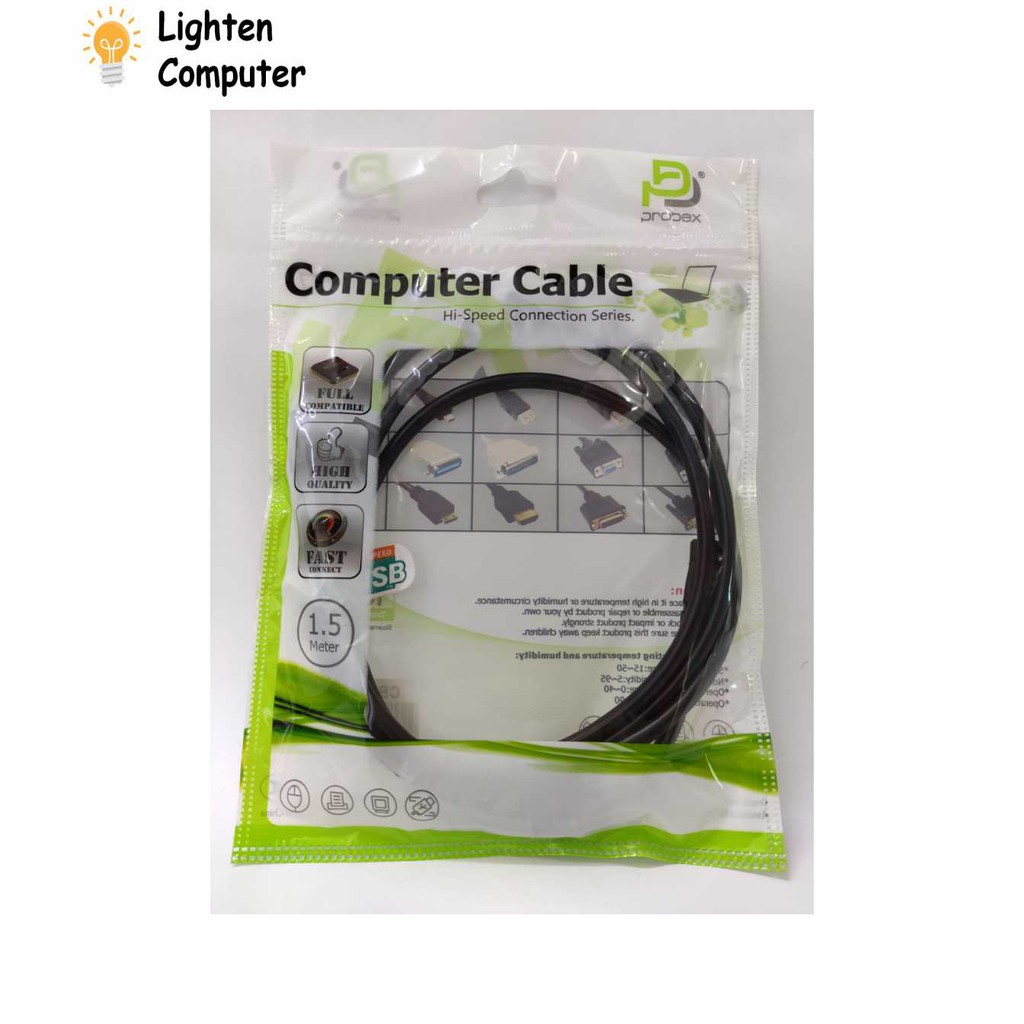 Probex USB 2.0 Cable For External Hard Drive & Camera - USB-A to USB ...