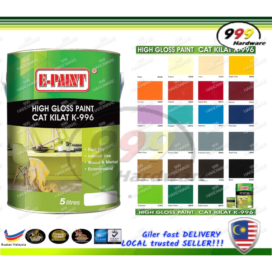 999 1L epaint KTH k-996 metal & wood paint / cat grill / cat minyak ...