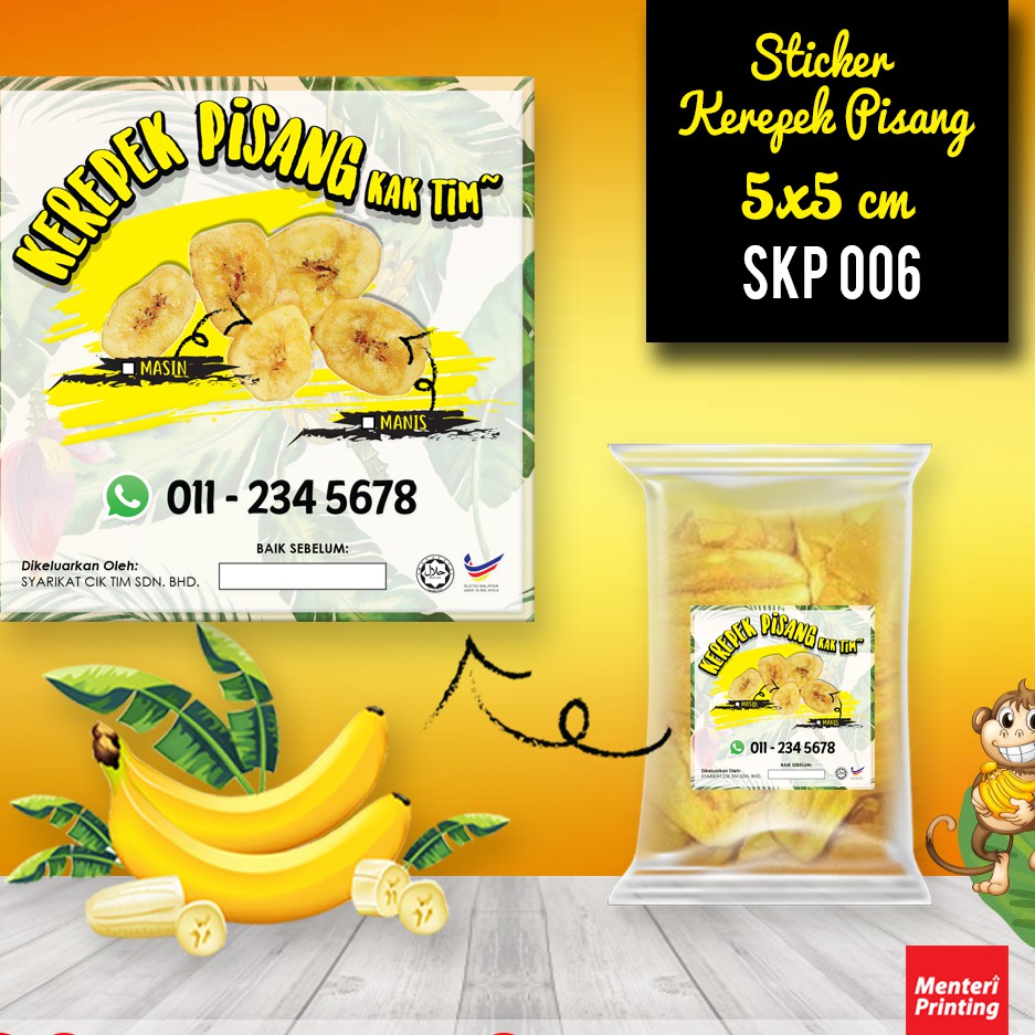 🔥LAKU KERAS!![READY STOCK] STICKER PRODUK KEREPEK PISANG SKP06 80PCS 🔥 ...