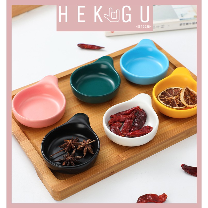 [READY STOCK] Mini ceramic sauce plate with handle / saucer / seasoning ...