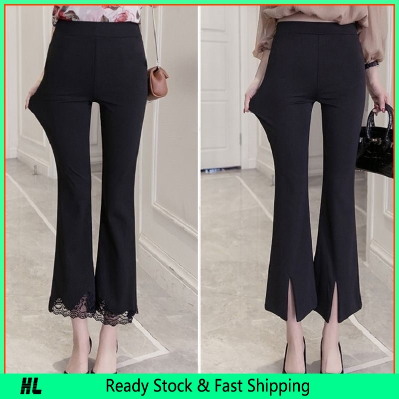 Ready Stock M-3XL Bootcut Long Pants Women Korean Style High Waist ...