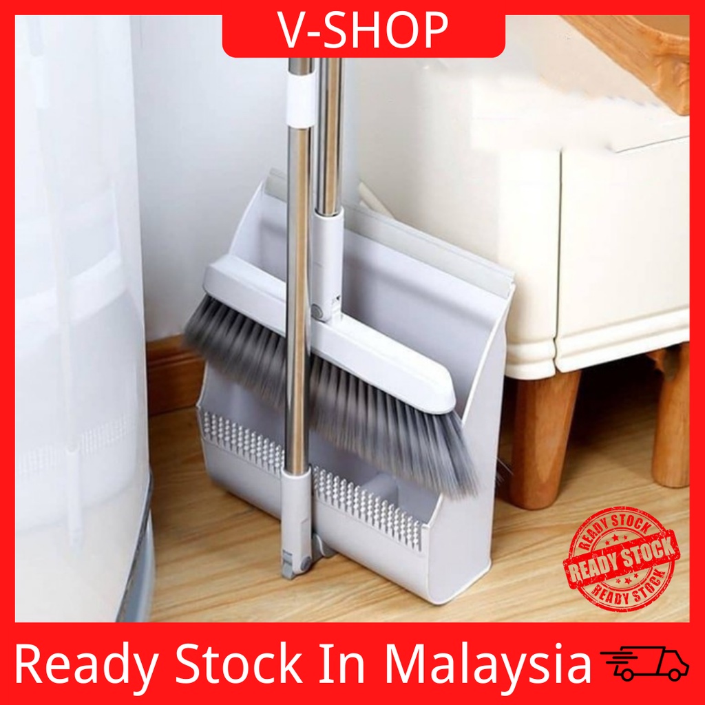 2in1 Home Kitchen Foldable Sweeper Broom Dustpan Set Outdoor Broom Set ...
