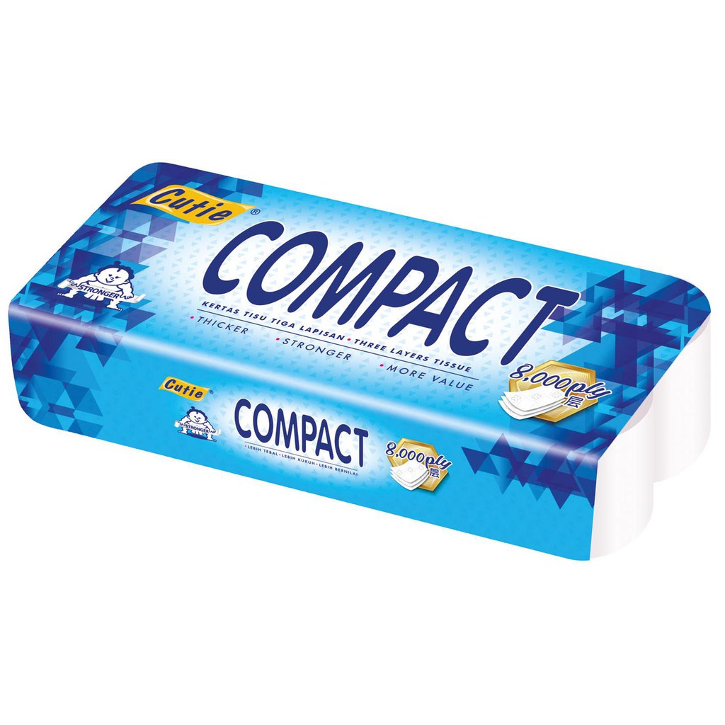 Cutie Compact Bathroom Tissue | Toilet Papers | 3 layers tissue | 8000 ...