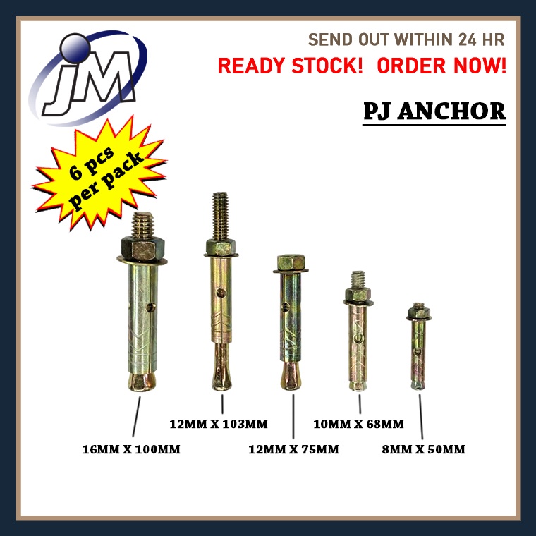 JM Jinming (Screw) Quality PJ Anchor Wall Plug (6pcs per Pack) | Shopee ...