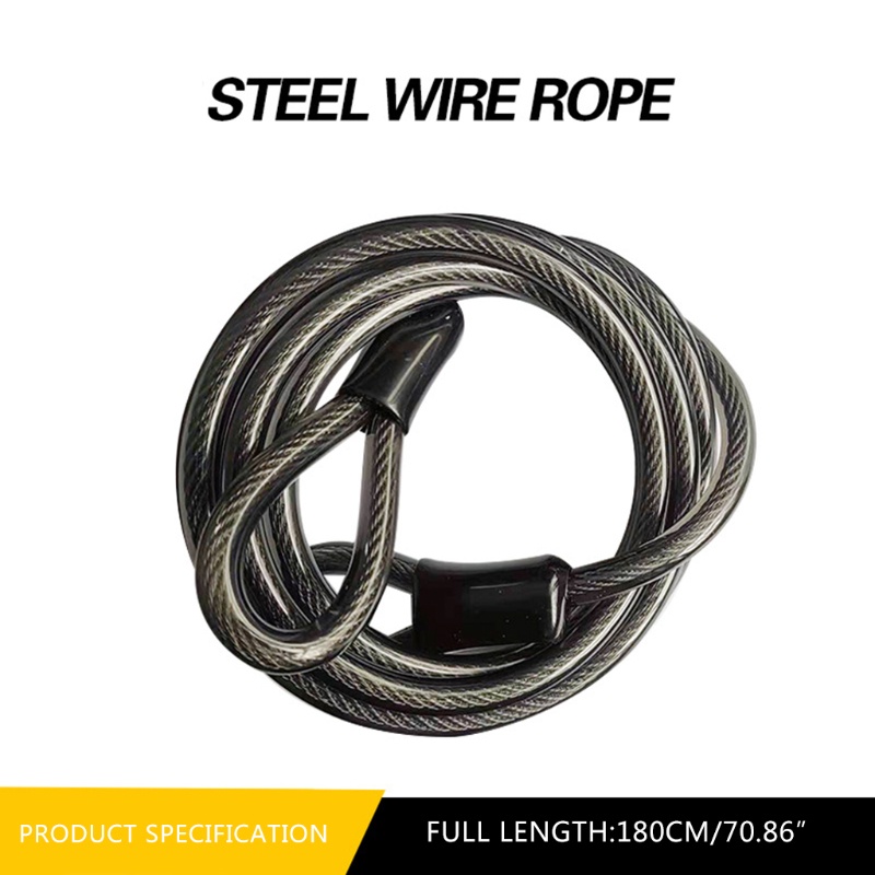 1.8m Lock Cable Mtb Road Anti-theft Security Steel Wire Lock | Shopee ...