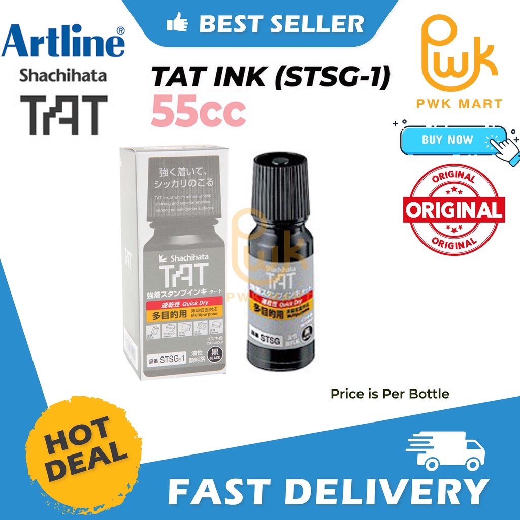 Shachihata TAT STSG-1 (55ml) REFILL Ink - Black/Blue/Red/Green (Quick Dry Ink)-1's | Shopee Malaysia