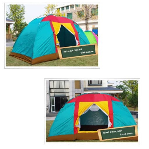 Khemah Besar Waterproof untuk Keluarga 8-10 Orang, Saiz : 4 meter X 2.2 ...