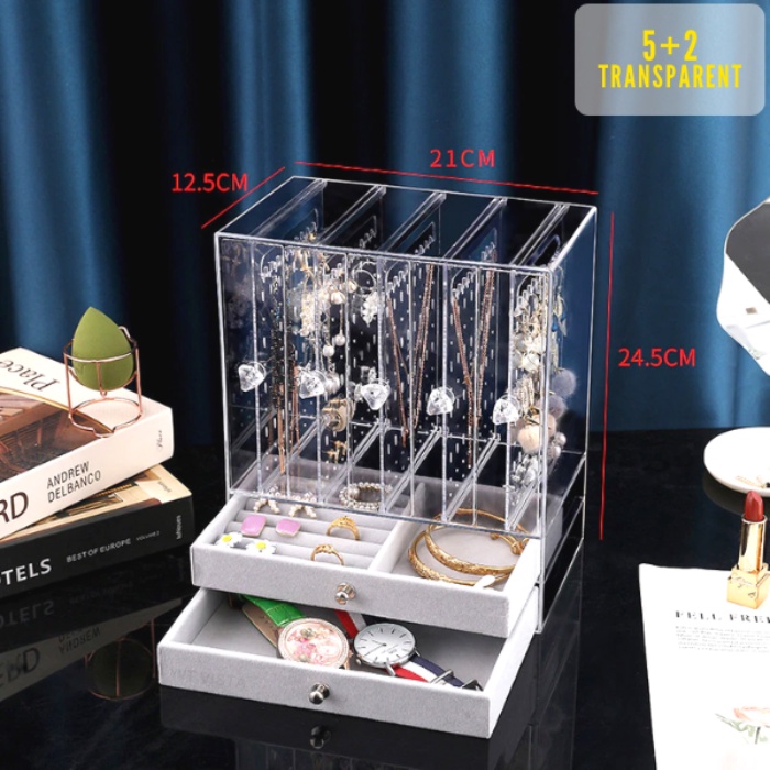 Jewellery Drawer Storage Box Jewelry Box Earrings Rings Necklace ...