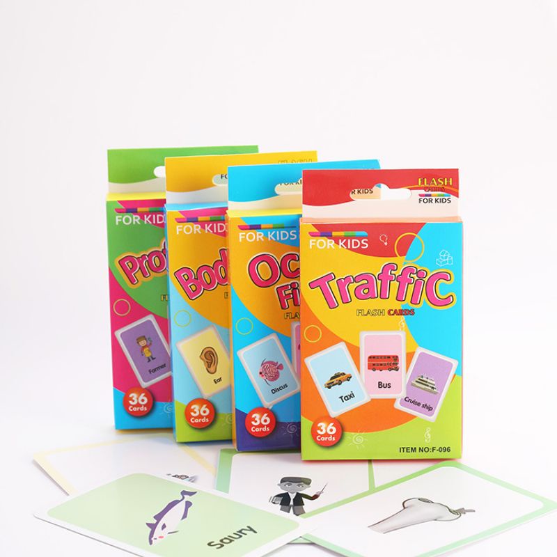 36Pcs English Double Size Flash Card English Learning Card Children ...