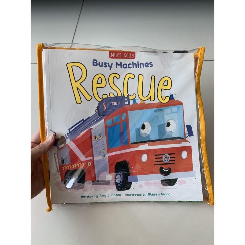 busy machines book set of 4 (diggers, rescue, truck and tractors ...