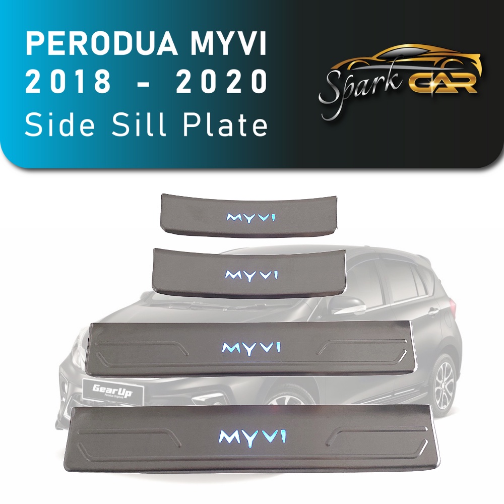 Perodua Myvi 2018 - 2020 Side Sill Step Plates with Blue Light LED ...