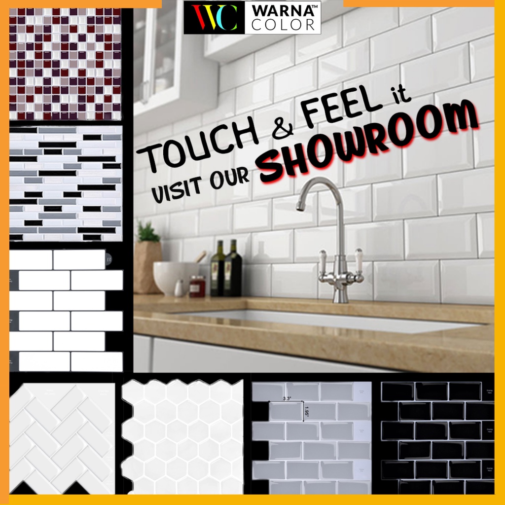 3D Modern Tiles Sticker Kitchen Bathroom Wall Tiles Sticker Self ...