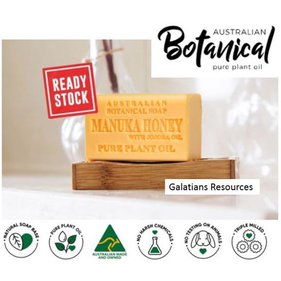 Australian Botanical Manuka Honey Soap Bar 200g Pure Plant Oil With