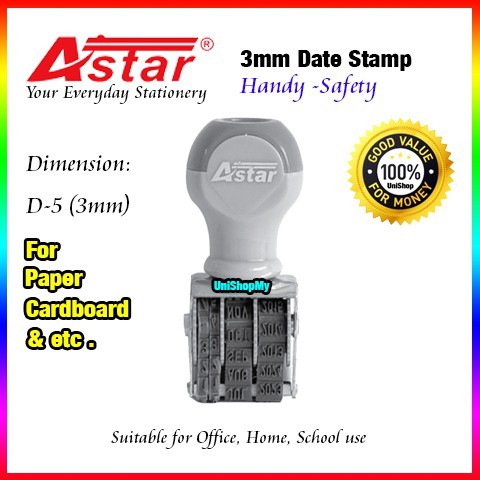 Date Stamp 3mm - 4mm - 5mm Astar - Chop - Expire Date 2030 | Shopee ...