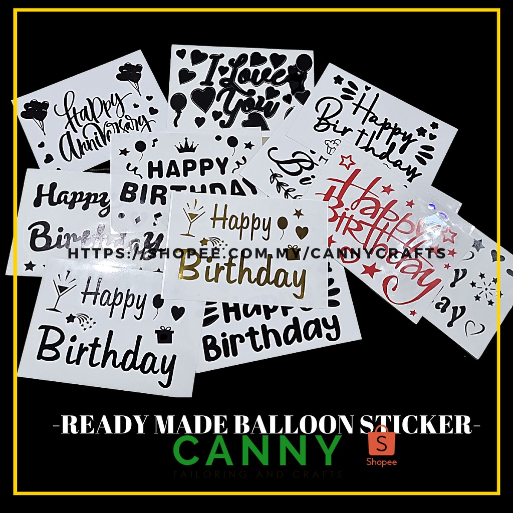 Bobo Balloon Sticker Size 19.5cm x 27.5cm / Sticker Bobo Balloon Size ...