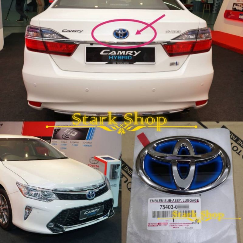ORIGINAL TOYOTA CAMRY 2017 HYBRID AVV50 REAR BONNET EMBLEM LOGO (BLUE ...