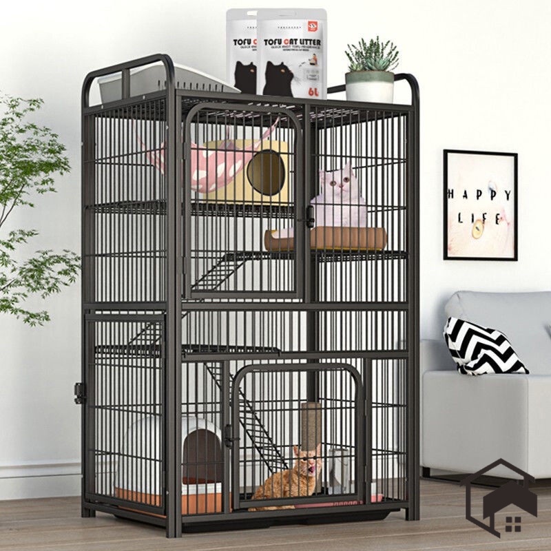 Cat Cage 4 Level Metal Pet Bank Tingkat Sangkar Kucing Villa Large Free ...
