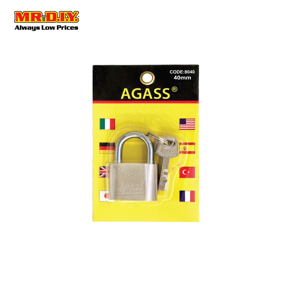 AGASS Safety Extra Stainless-Steel Padlock (40mm) | Shopee Malaysia