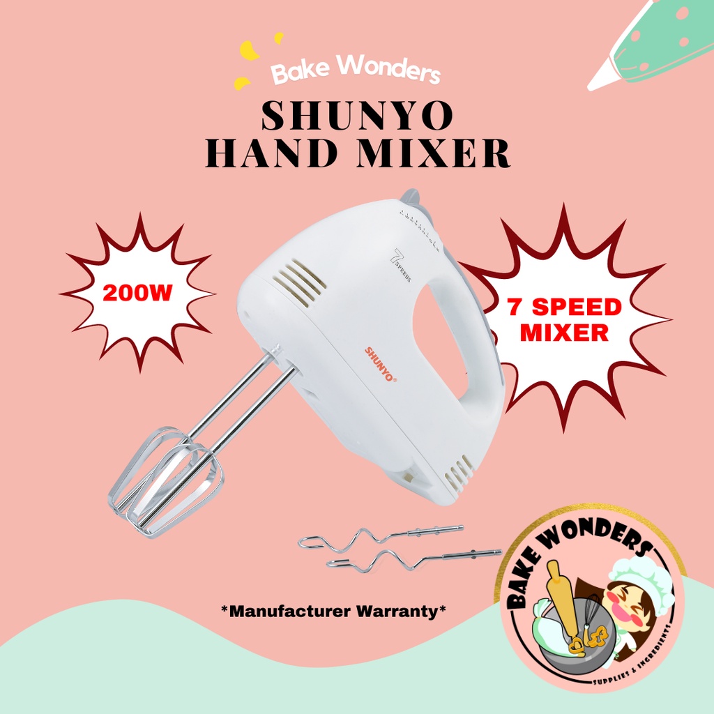 Shunyo Electric Hand Mixer/ Baking Hand Mixer/ 7 Speed Control Dough ...