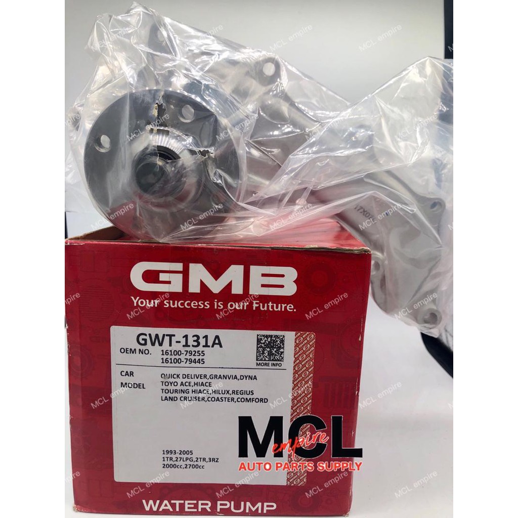 GMB Thailand Water Pump - GWT-131A - Toyota Innova,KDH 200 Petrol ...