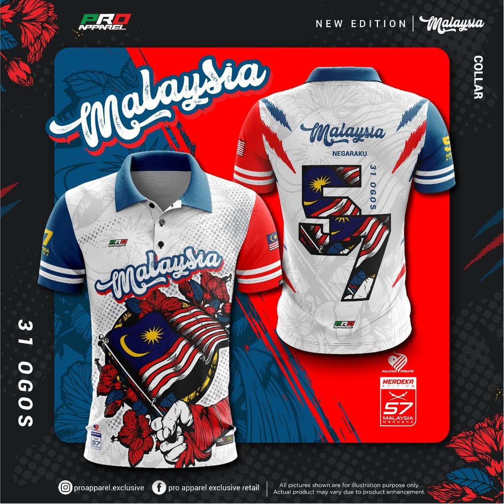 New Edition Tshirt Collar Malaysia Edisi Merdeka ke-64 + Free Lanyard ...