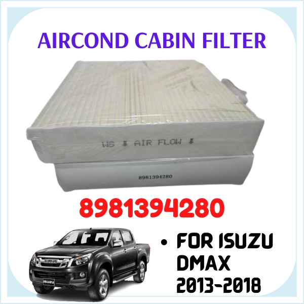 ISUZU D-MAX DMAX RT50 2013-2018 CABIN AIRCOND FILTER ( 8981394280 ...