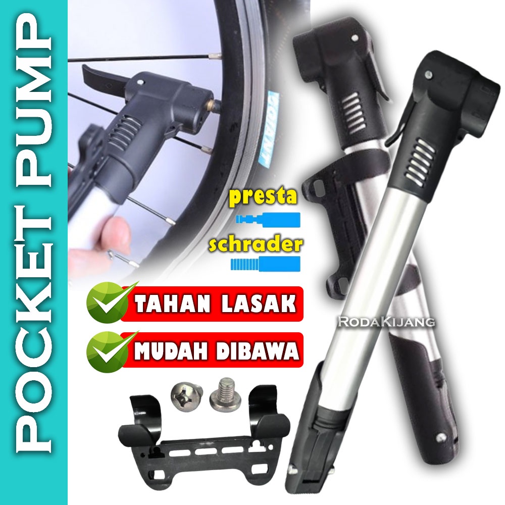 Portable Mini Pocket Bike Pump Bicycle Pam Tangan Angin Bola Manual ...