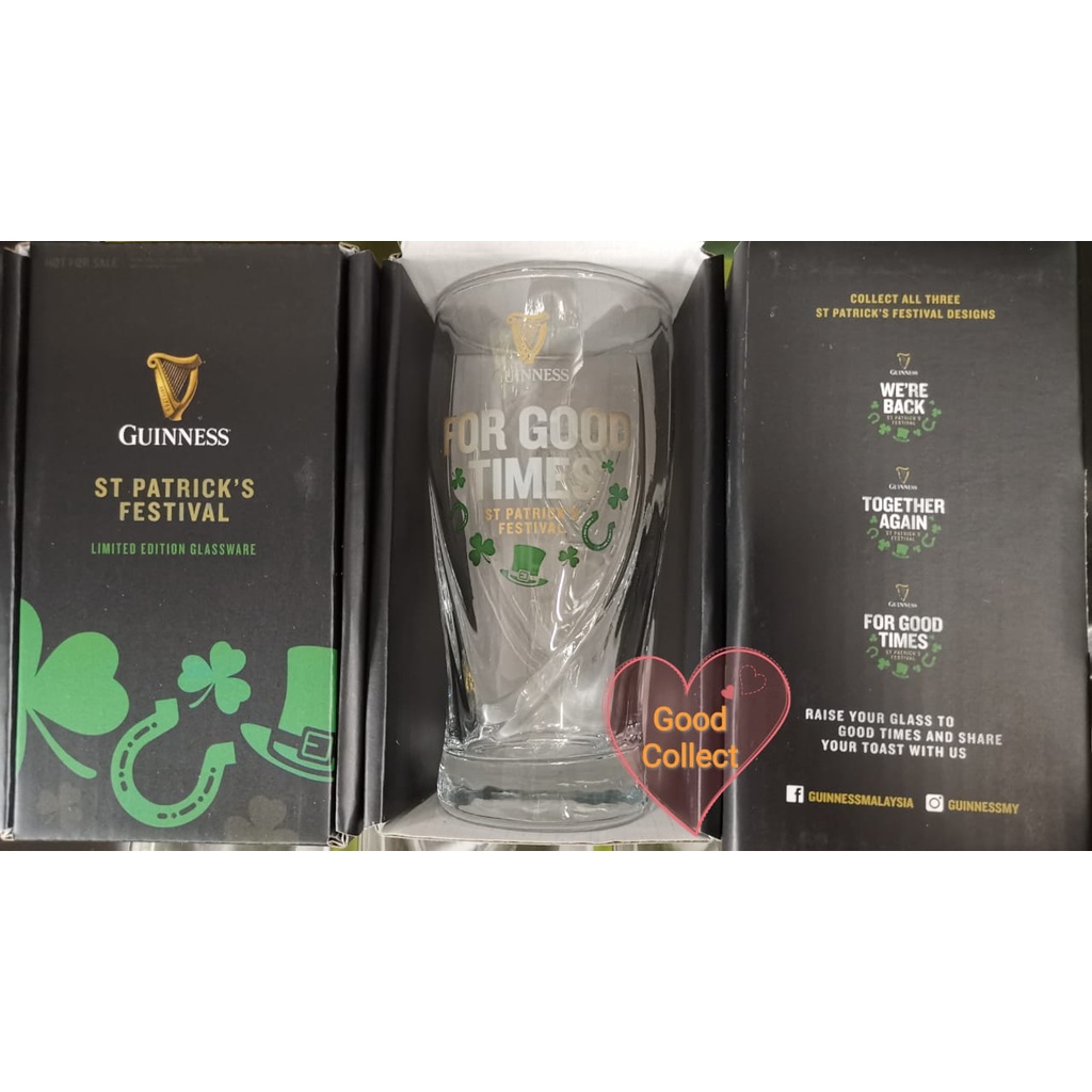 Guinness St Patrick's glass 330ml WE'RE BACK / FOR GOOD TIMES ...