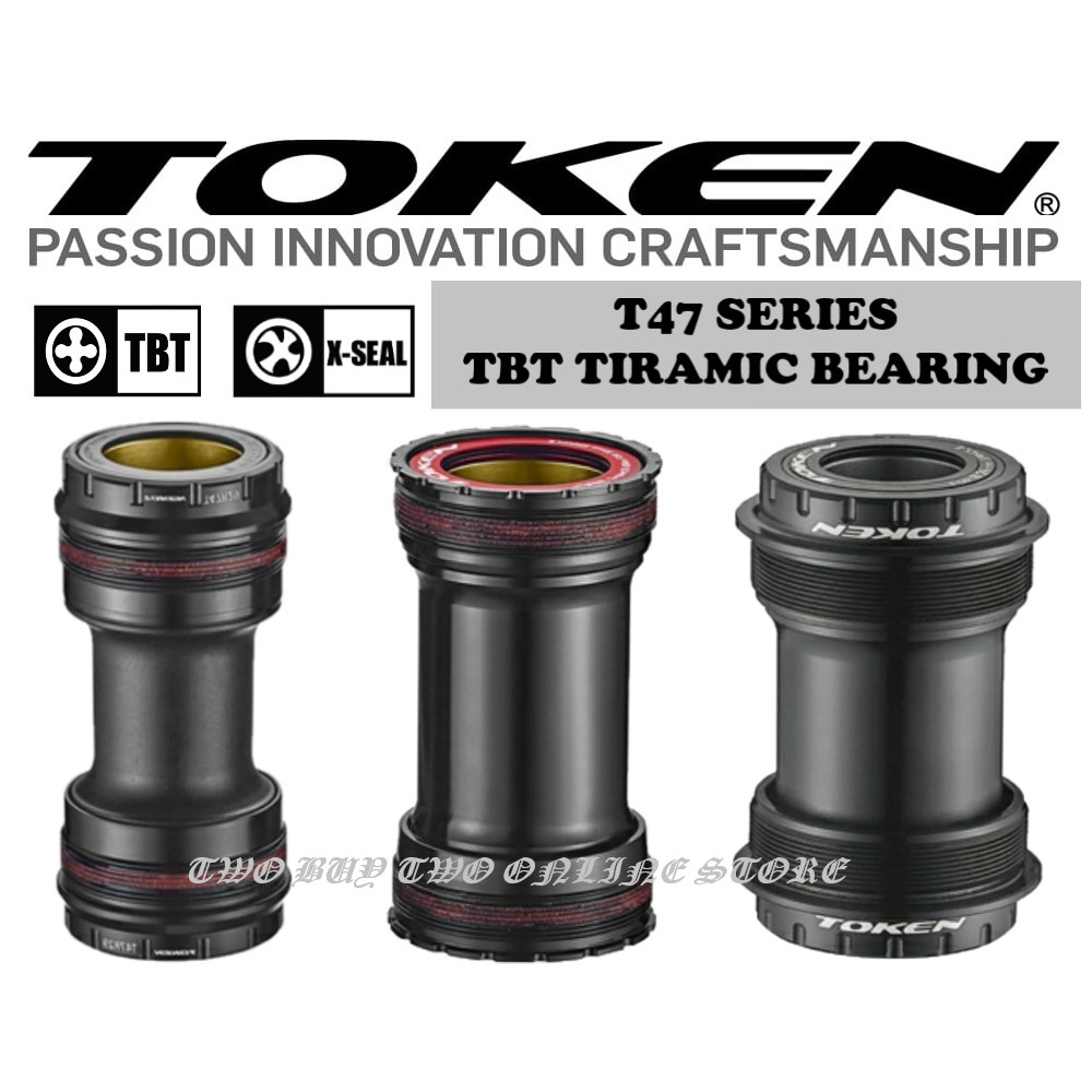TOKEN T47 Series Bottom Bracket TBT Tiramic Bearing Inboard / Outboard ...