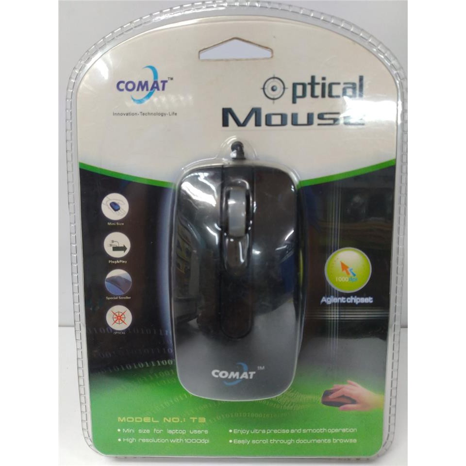 Comat T3 Optical Mouse Wired (Clear Old Stock) | Shopee Malaysia