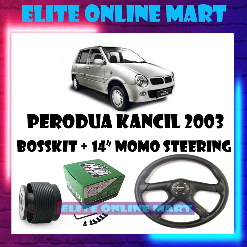 PERODUA KANCIL 2003 14'' MOMO STEERING WHEEL WITH BOSSKIT SET READY ...