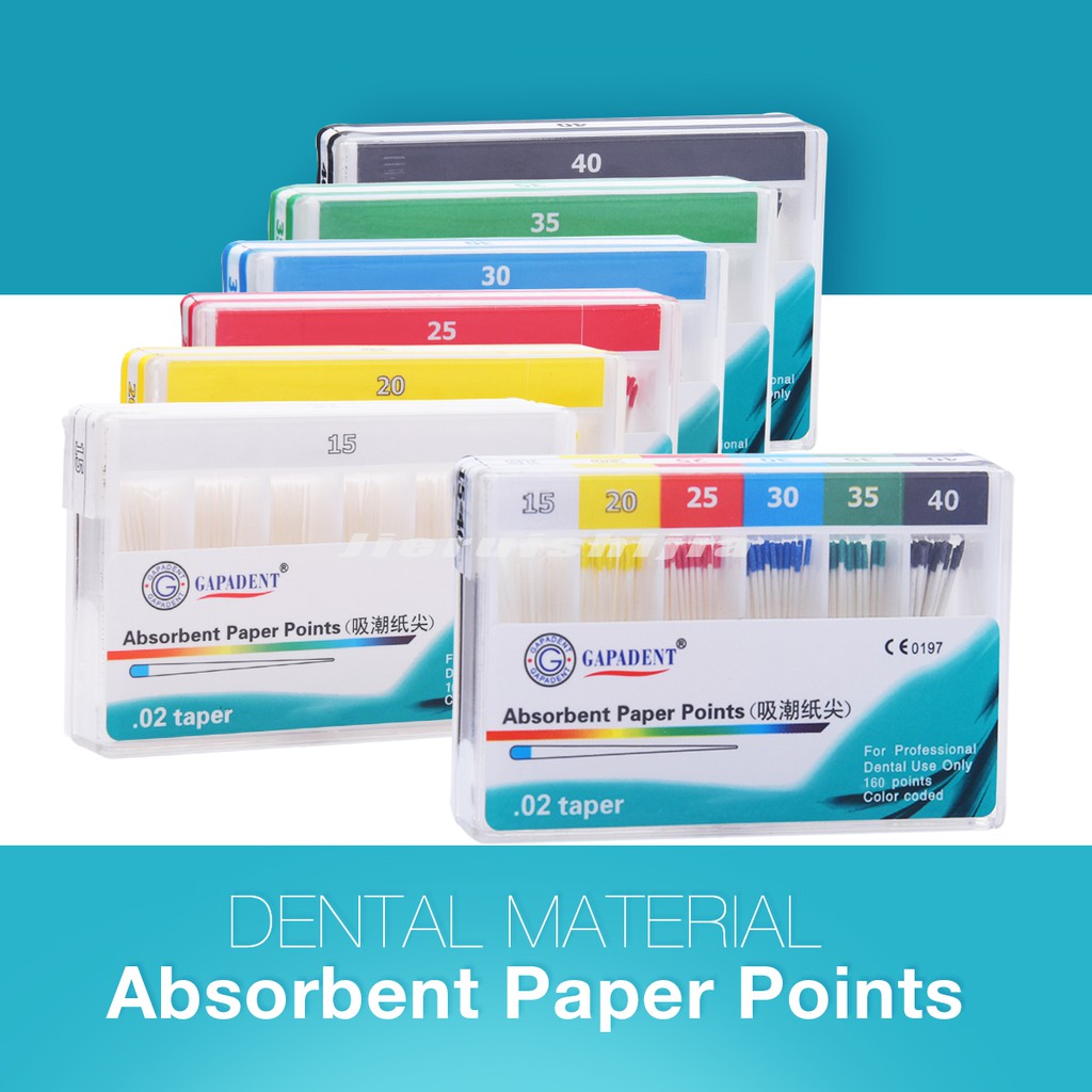 Absorbent Paper Points 200pcs/Pack 04 Taper GP/PP Dental 15-40# Cone 40 ...