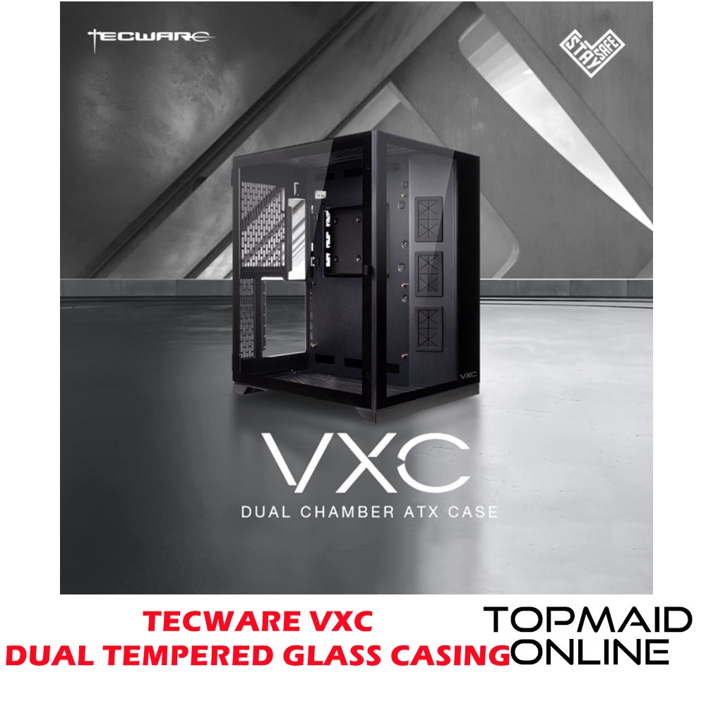 TECWARE VXC DUAL TEMPERED GLASS ATX GAMING CASING | Shopee Malaysia