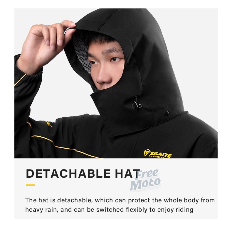 SULAITE Raincoat Motorcycle Waterproof Split Riding Men Women Full Body ...