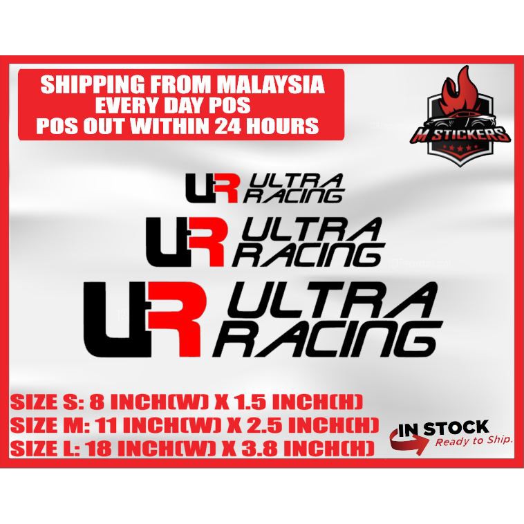 [M STICKERS] ULTRA RACING CAR STICKER VINYL MYVI AXIA VIOS CITY CIVIC ...